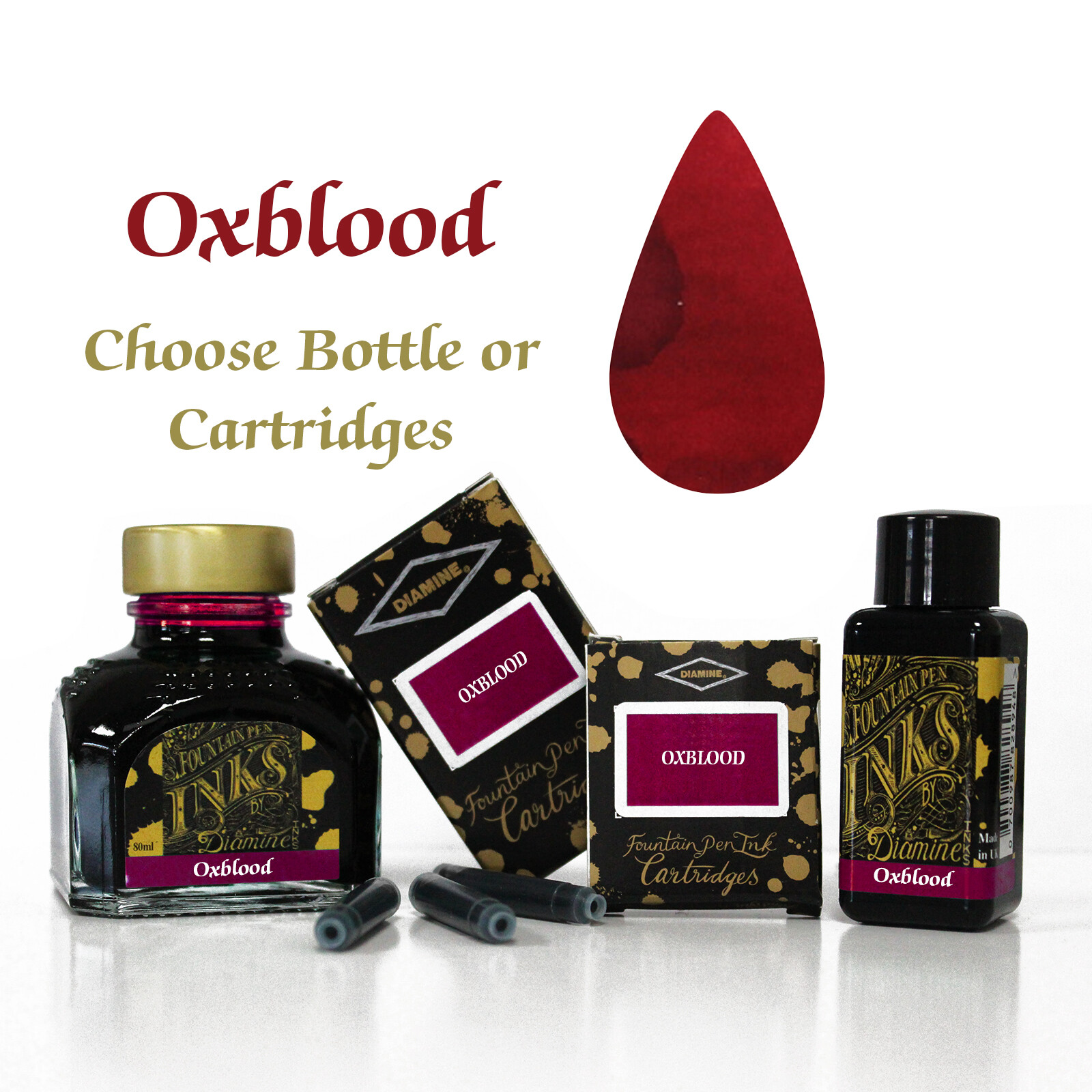 Diamine Oxblood Ink - Choose 30ml, 80ml Bottle, 6 Pack or 18 Pack | eBay