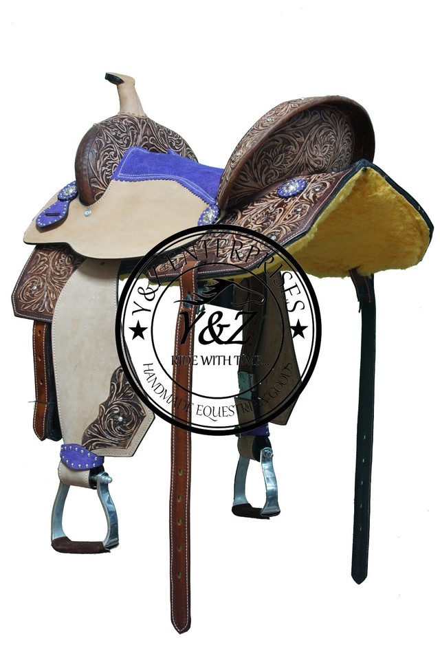 Leather Western Barrel Racing Horse Saddle Premium Quality Tack Set ...