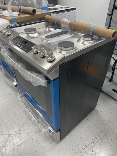 GE JGS760SPSS 30" Stainless Slide In 5 Burner Gas Range With Air Fryer ...