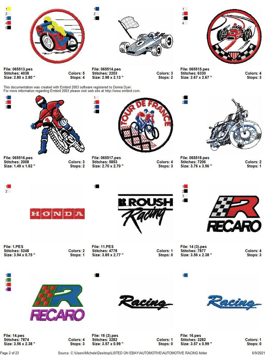 Hrc Racing Logo Machine Embroidery Design