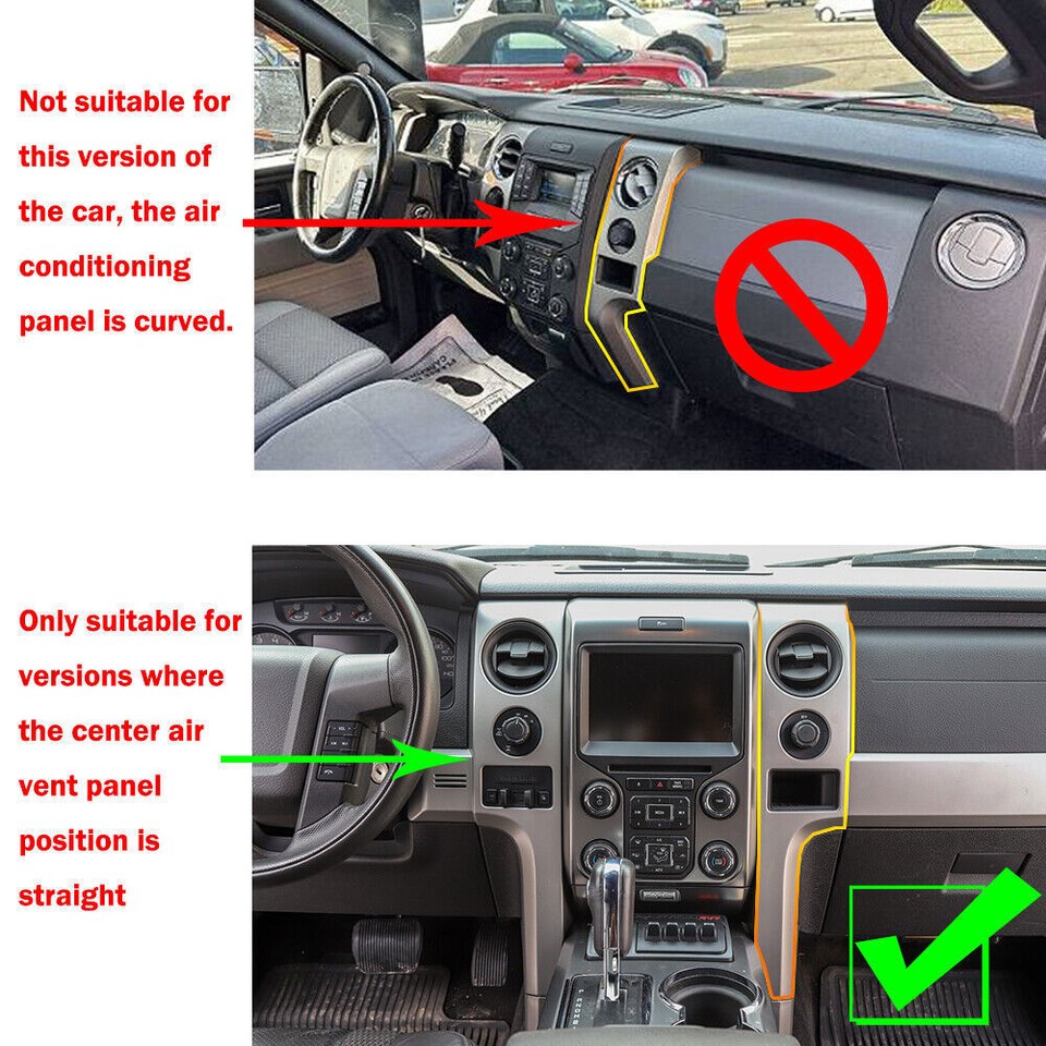 Carbon Fiber Center Console Dashboard Panel Frame Trim For Ford F150 ...