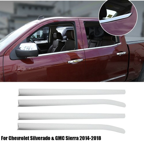 4pcs Car Window Molding Trim For Chevrolet Silverado & GMC Sierra 2014 ...