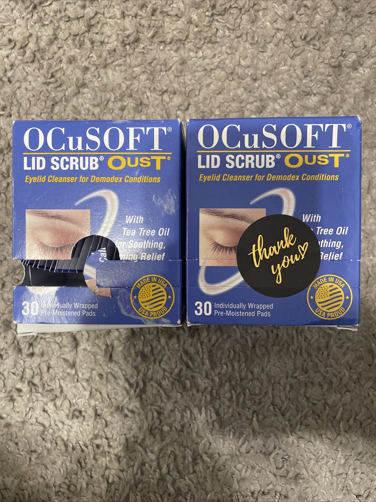 2 Boxes OCuSOFT Lid Scrub Oust Eyelid Cleanser - 30 Pre Moistened Pads ...