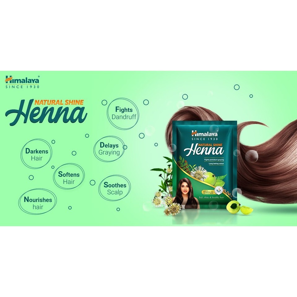 Himalaya Natural Shine Henna Mehandi Powder - Hair Color 50-120 Gram ...