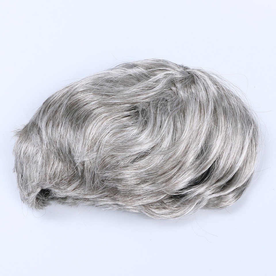 Costume Men Wig Center Parting Wig Short Grey Wig Heat Resistant ...
