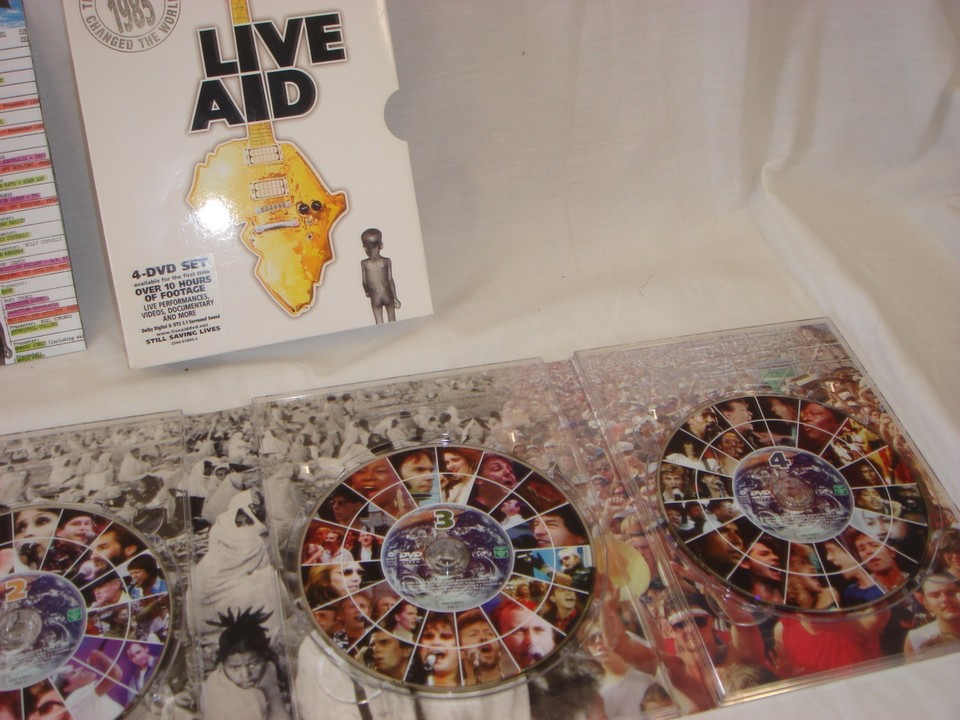 LIVE AID superb 4-Disc Box Set DVDs, 10 hours footage with all the ...