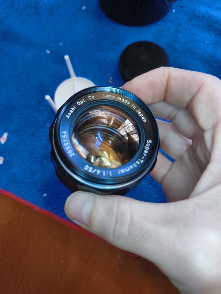 Super Takumar 50 F1.4 M42 Mount, 7 Element 6 Groups, Lense Caps, 1966 ...