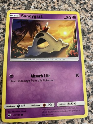 Sandygast 61/147 Common | Sun & Moon: Burning Shadows | Pokemon Card ...