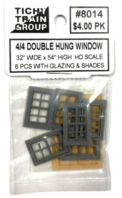HO Scale Tichy Train Group 8014 32 x 54" 4/4 Double Hung Windows pkg (6 ...