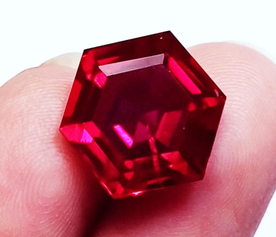 Natural Red Ruby Hexagon Cut Loose Gemstone 8 to 10 Ct Certified With ...