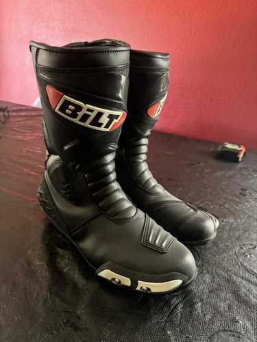 Very Nice Men's BILT Motorcycle Armored Leather Boots Size 13 USA | eBay