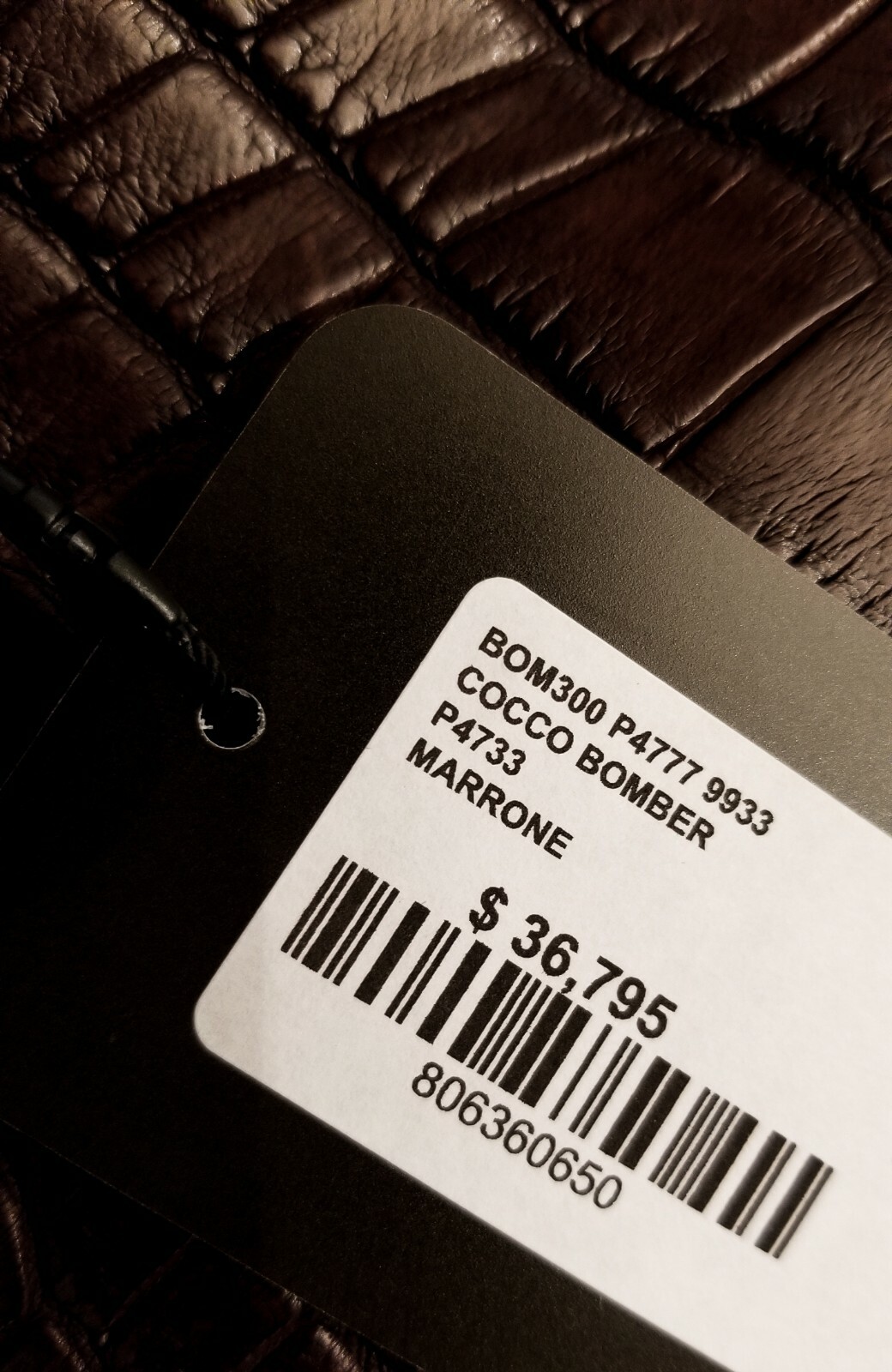 $36795 FREDO FERRUCCI Brown Crocodile Alligator Leather Bomber Jacket ...