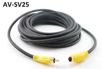 25ft Universal S-Video 4-Pin miniDIN Male to RCA Male Video Cable, AV ...
