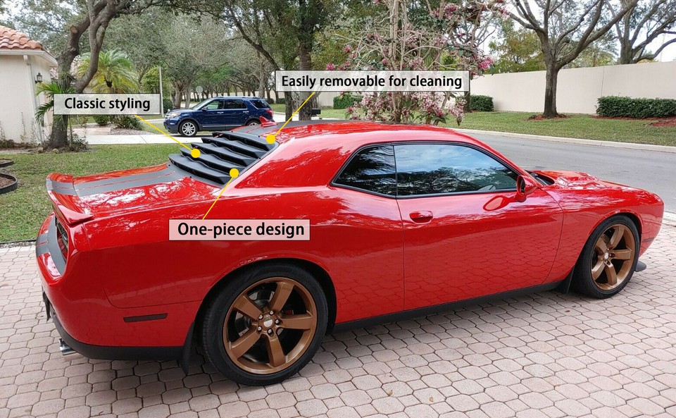 For 08-23 Dodge Challenger Rear Window Scoop Louver Sun Shade Cover ...