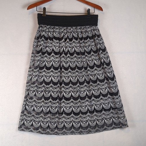 Me 2 Magic Black & White Patterned Midi Skirt M | eBay