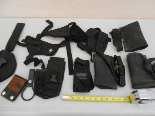 SET / LOT VINTAGE BLACK USGI CARGO STRAPS HOLSTER ITEMS CAMO MILITARY ...