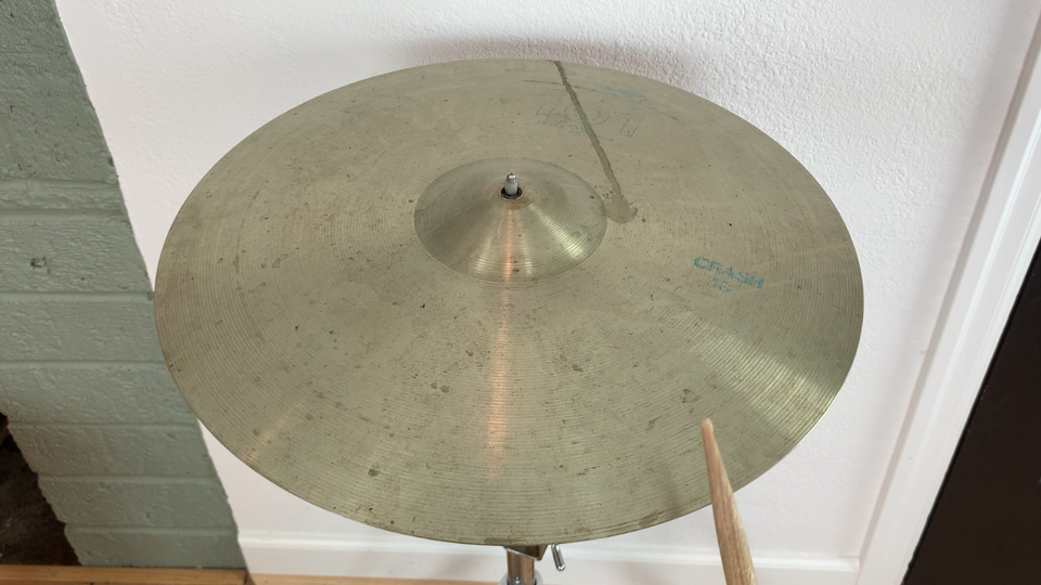 AUDIO Sample PAISTE 101 18" CRASH CYMBAL Nickel Silver 70s 80s Vtg ...