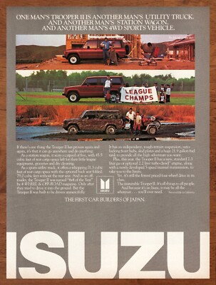 1985 Isuzu Trooper II Vintage Print Ad/Poster 80s Car Truck Man Cave ...