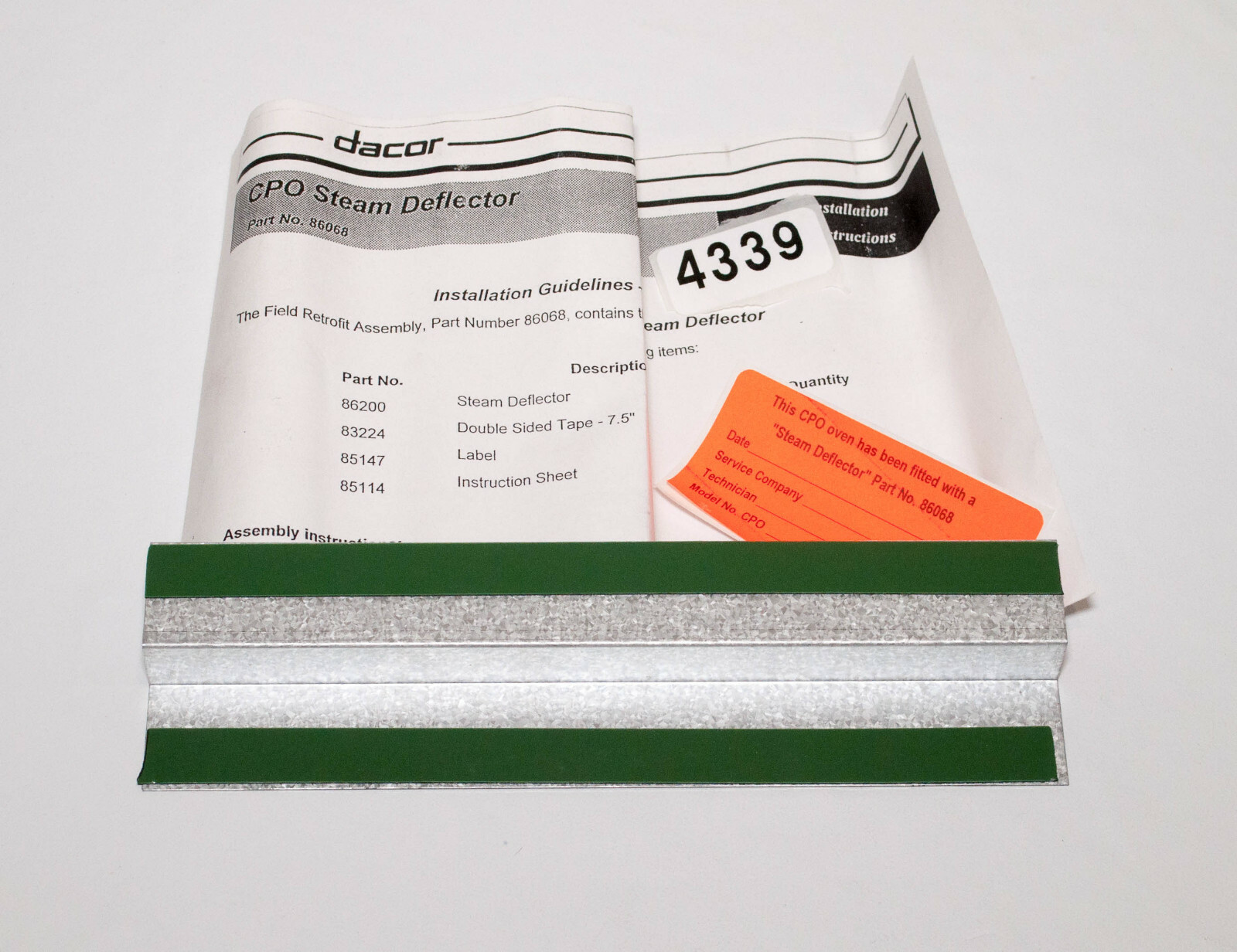 Dacor 86068 CPO Steam Deflector Kit | eBay