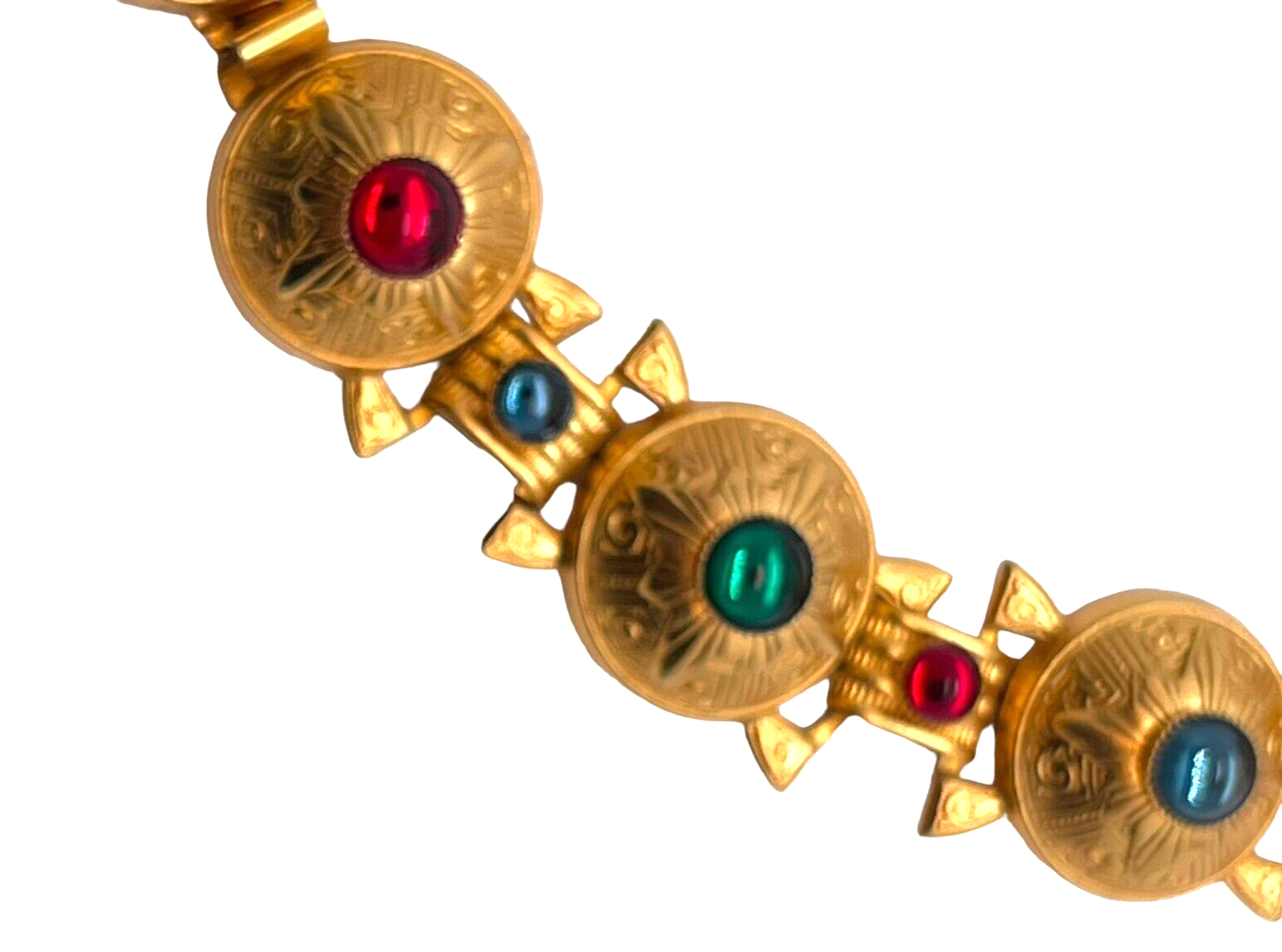 Andrew Spingarn Signed Designer Glass Cabochon Byzantine Drama Necklace ...