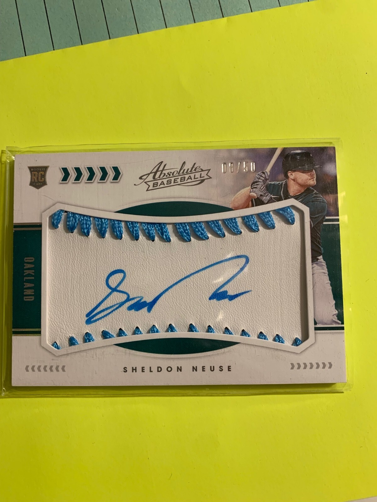 2020 PANINI ABSOLUTE SHELDON NEUSE NEON BLUE 8/50 AUTOGRAPH | eBay