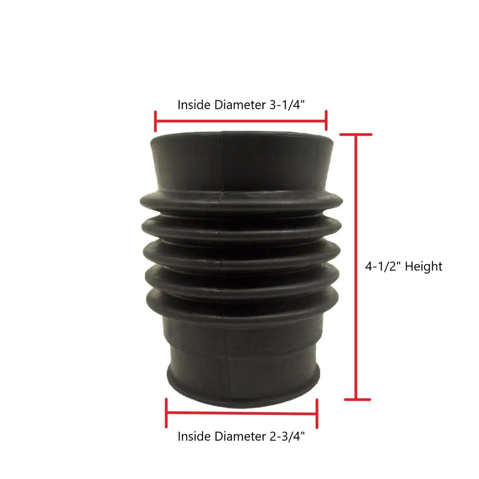 Universal Air Intake Boot Accordion Rubber Hose Approximately 4 1/2 ...