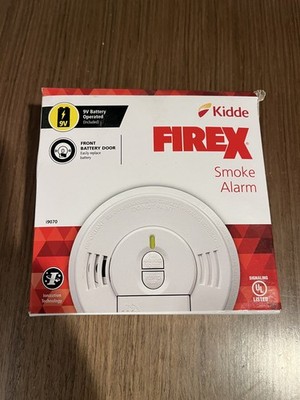 Kidde Firex Smoke Alarm 9V Bat Operated Front Battery Door Ionization ...