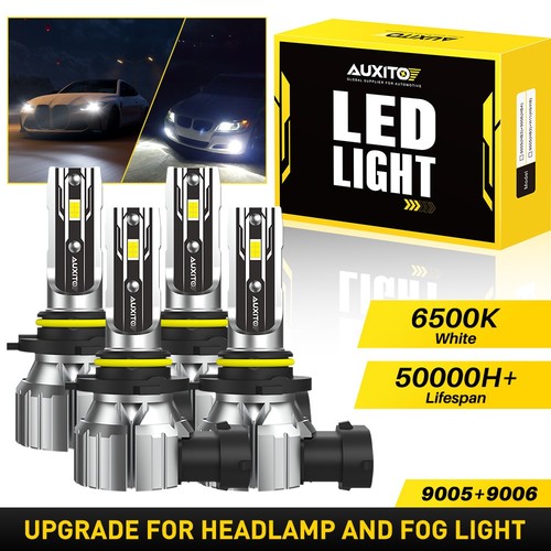 9005 9006 LED Headlights High Low Beam Kit Combo Bulbs 80000LM Super ...