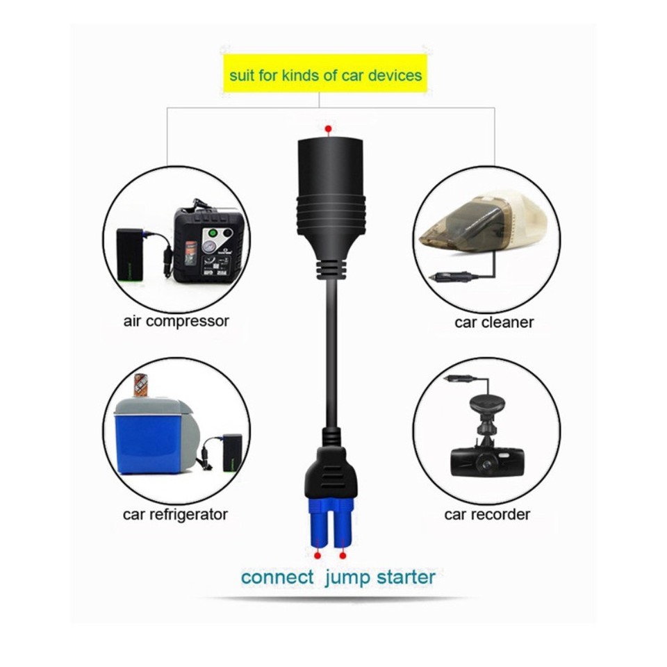 Car Jump Starter Car Battery Booster Connector Socket Adapter Cigarette ...