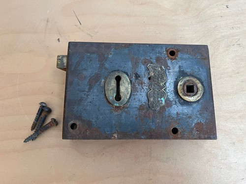 ANTIQUE VICTORIAN OLD VINTAGE CROWN PATENT DOUBLE HANDED METAL RIM DOOR ...