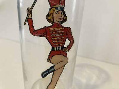 Vintage Peek-a-Boo Girlie Glass Marching Band Girl 40's 50's Pin UP ...