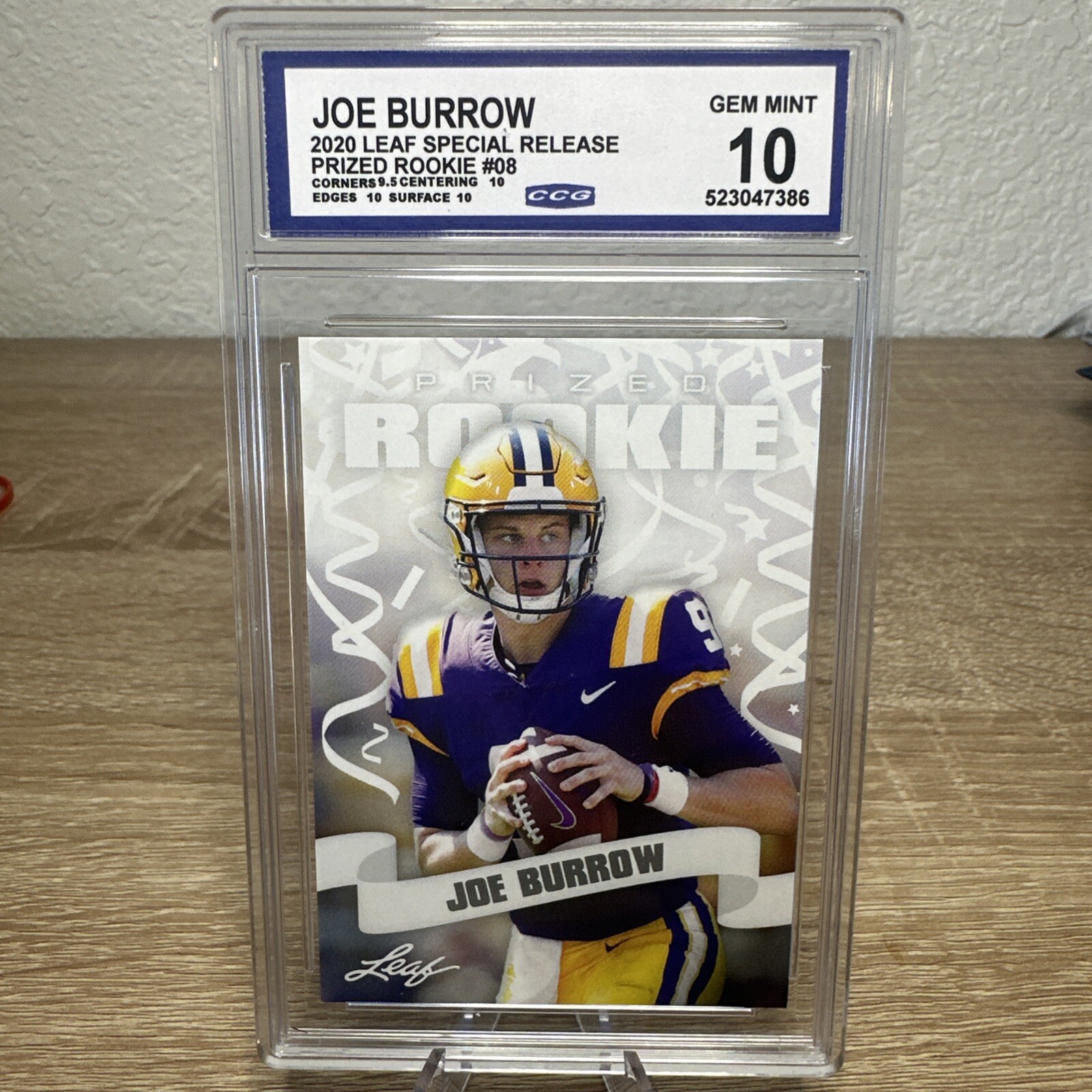 JOE BURROW 2020 Leaf Special Release Prized Rookie #8 RC Bengals Graded ...