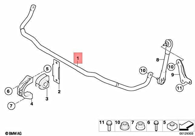 BMW OEM 31356760982 Sway Bar Front 530i 4 E60 for sale online | eBay