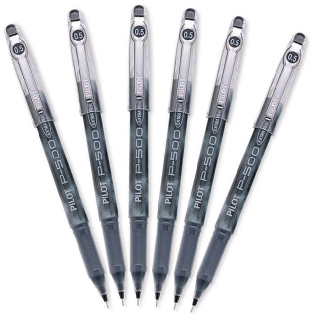 Pilot Precise P 500 GEL Ink Rolling Ball Pens Extra Fine Point Black 6 ...