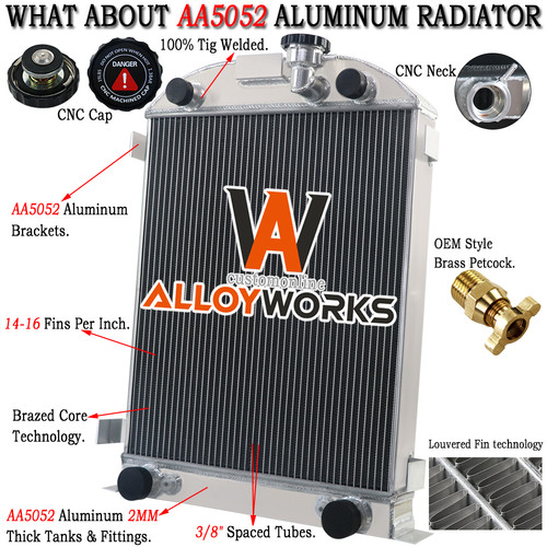 Racing 4 Rows Core Radiator For 1932 Ford Hot Rod Rat Rod Stock Height ...