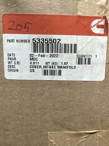 Cummins 5335502 Engine Intake Manifold Cover for sale online | eBay