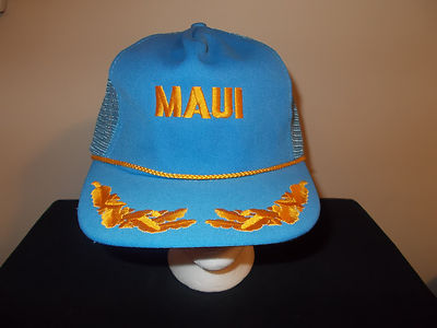 VTG-1980s Maui Hawaii admiral captain rope style beach nylon/poly hat ...