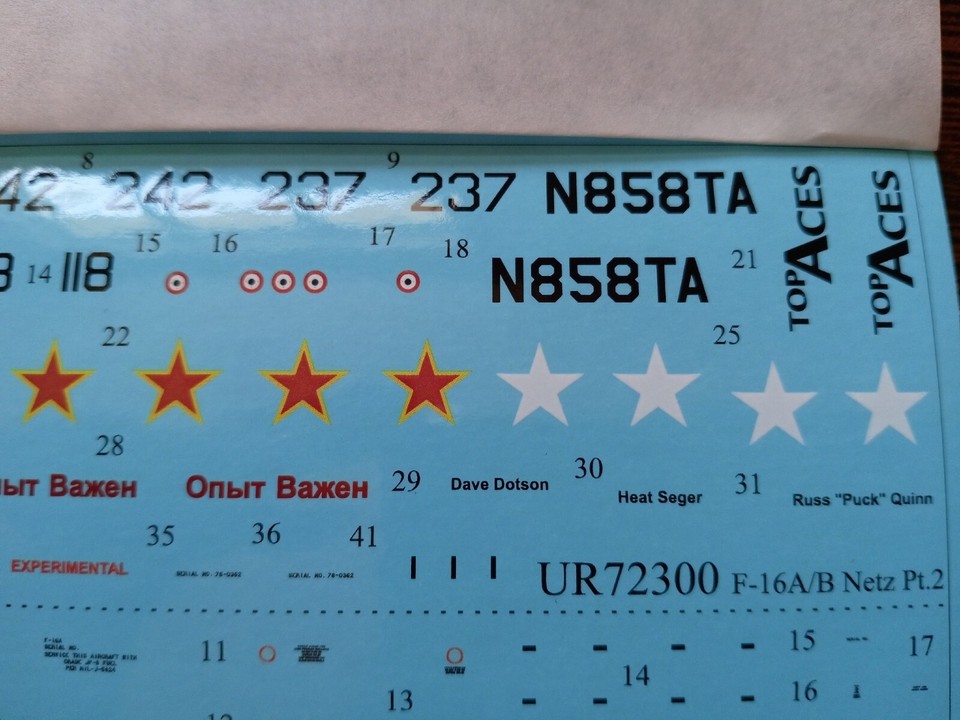 1:72 Decal F-16A/B Netz Pt.2 operation Babylon (FFA film) UpRise Decals ...