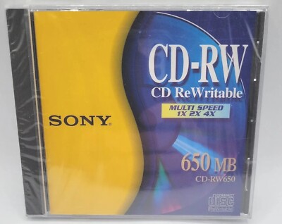 Sony CD-RW CD ReWritable, for High Speed Drive Discontinued New Sealed ...