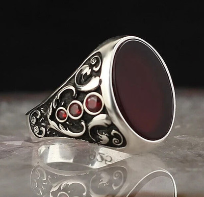 Men's Rings Precious Stone Rings For Men Men's Ring Silver Natural ...