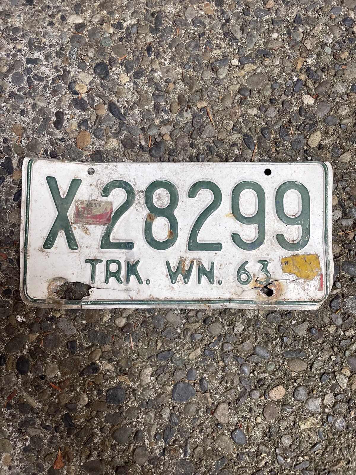 Placa de licencia original de camión Washington 1963 única YOM legal X ...