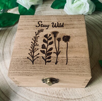 Custom Engraved Stay Wild Gift Box Jewellery Box Wildflowers Wild Child ...
