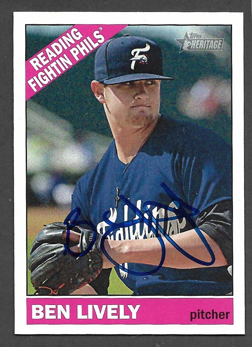 2015 HERITAGE #167 Ben Lively PHILADELPHIA PHILLIES SIGNED AUTOGRAPH ...