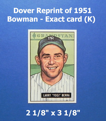YOGI BERRA Dover Reprint of 1951 Bowman Card #2 _ Exact Card (K) | eBay
