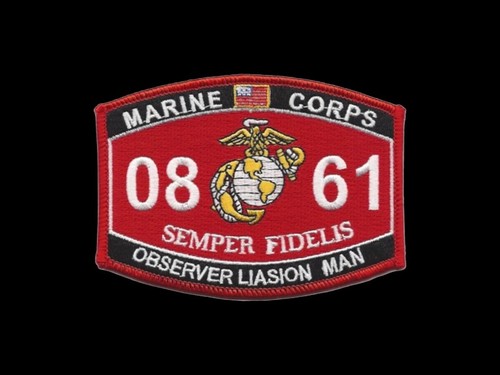 MOS 0861 OBSERVER LIASION MAN PATCH US MARINES VETERAN PIN UP GIFT WOW ...