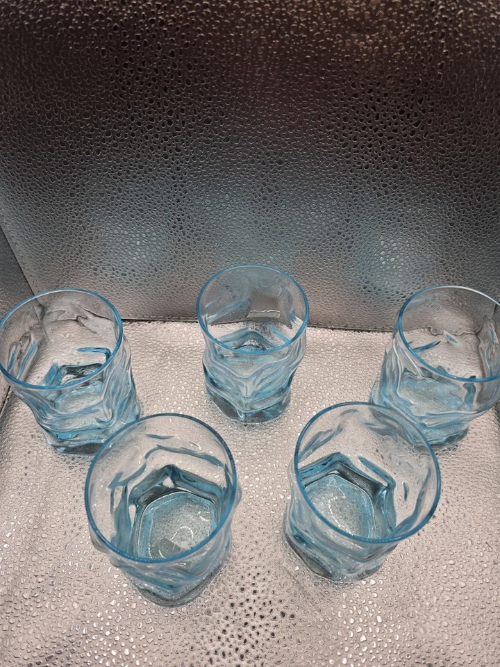 Bormioli Rocco Blue Sorgente Double Old Fashion Glassware Set of 5 | eBay