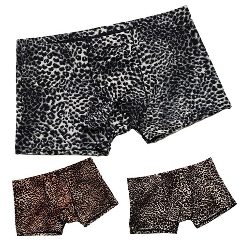 Bold and Exquisite Men's Leopard Print Underwear U Pouch Boxer Briefs ...