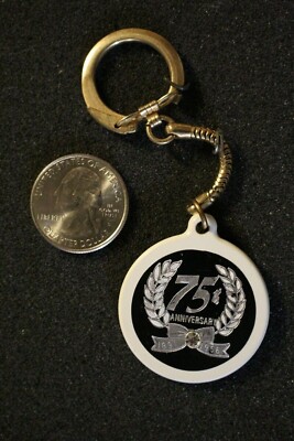 75th Anniversary 1891-1966 Vintage Plastic Blank Keychain Key Ring ...