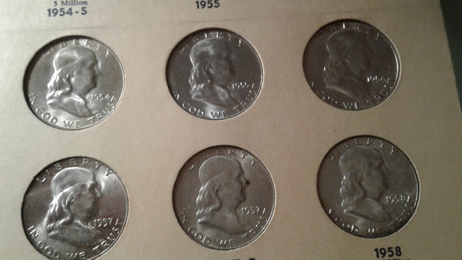 1948-1963 Franklin Silver Half Dollars Complete Set in Album w/UNC ...