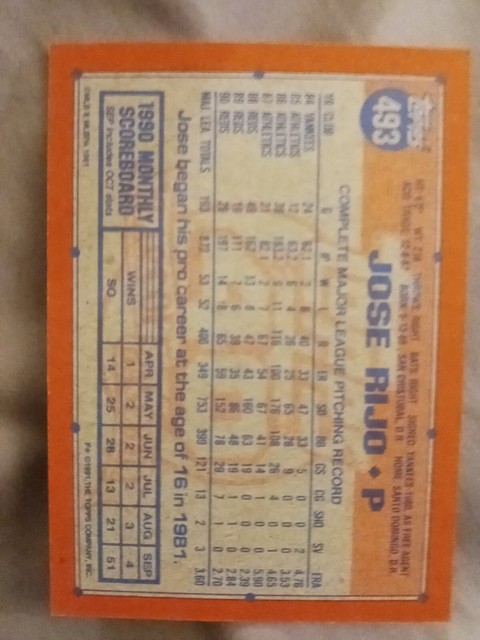 1991 Topps - Collector's Edition (Tiffany) #493 Jose Rijo for sale ...